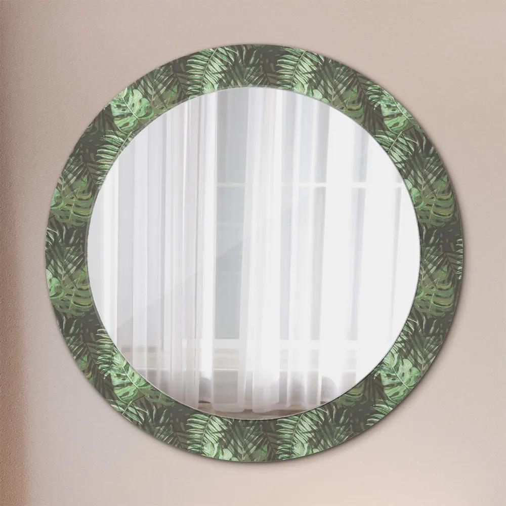 Kulaté dekorativní zrcadlo Tropické listy fi 70 cm
