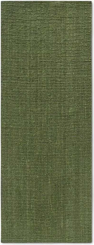 Běhoun jutový do obývacího pokoje-přechod 80x300 cm, přírodní barva zelená khaki