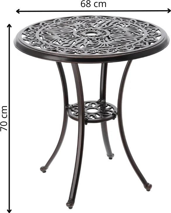 Zahradní stůl Danbury 68 cm antický bronz