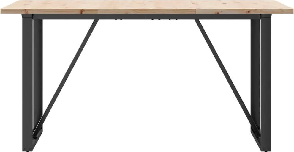 Jídelní stůl s O rámem 140 x 80 x 75,5 cm borové dřevo a ocel 3282742