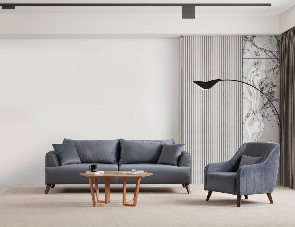 Hanah Home Třímístná pohovka BUHARA tmavě šedá