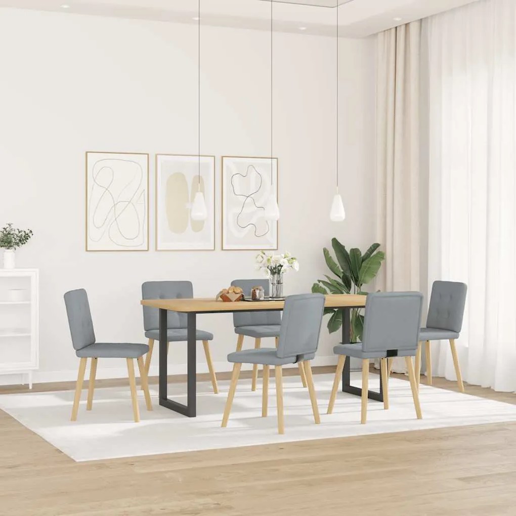 Jídelní židle 6 ks světle šedé textil 3315438