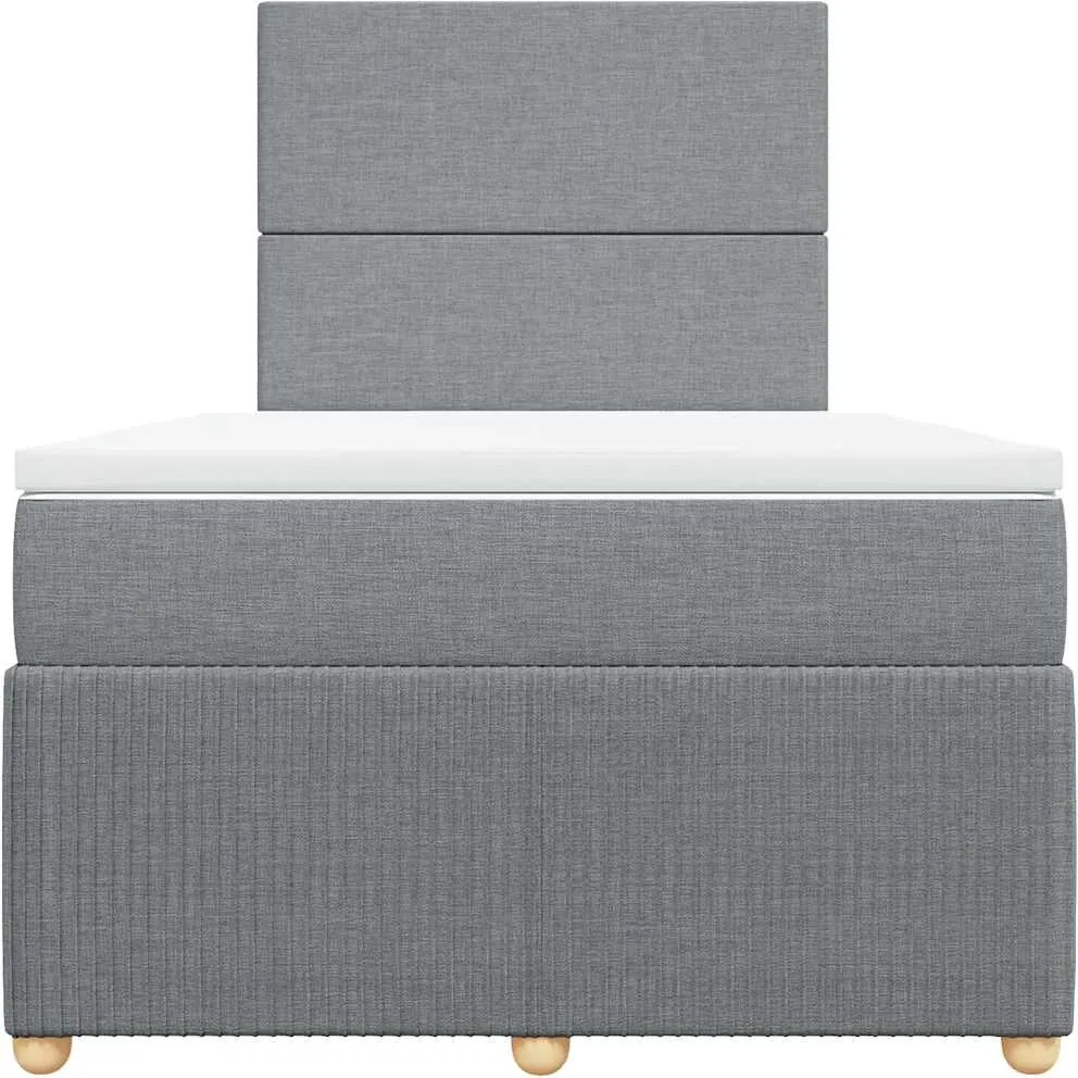Box spring postel s matrací světle šedá 120 x 200 cm textil 3292016