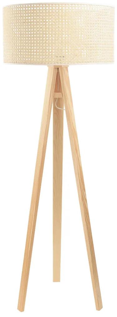 Stojací lampa ROTANG - trojnožka dřevo a ratan