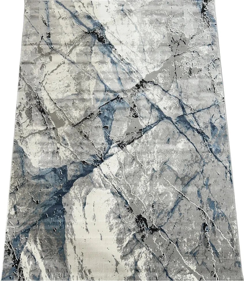 BE Koberec Pera 3304 BLUE - modrošedý obdélníkový Rozměr: 60x100 cm