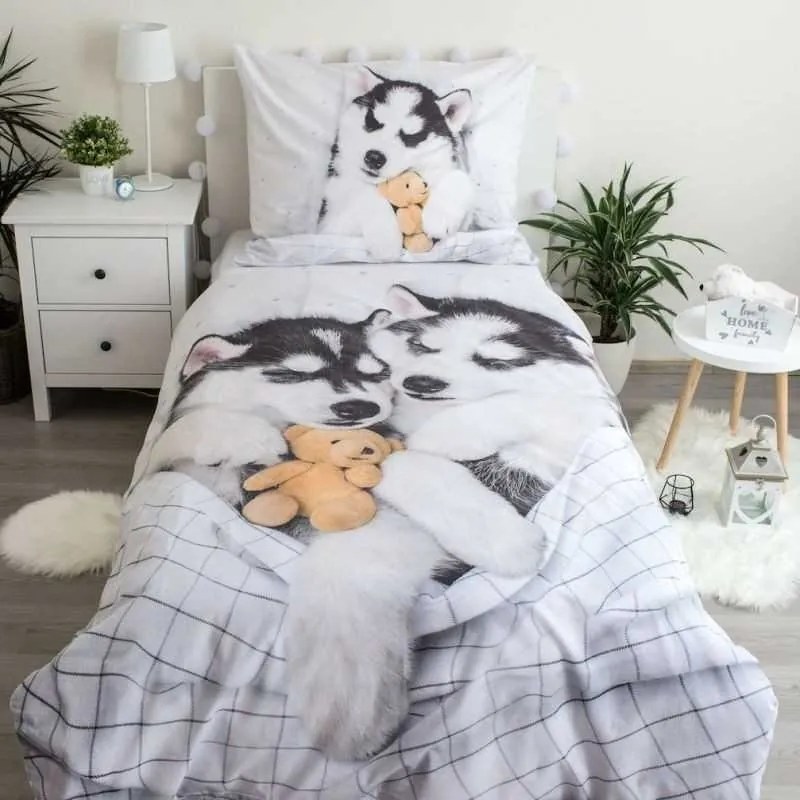 JERRY FABRICS Povlečení Husky Bavlna, 140/200, 70/90 cm