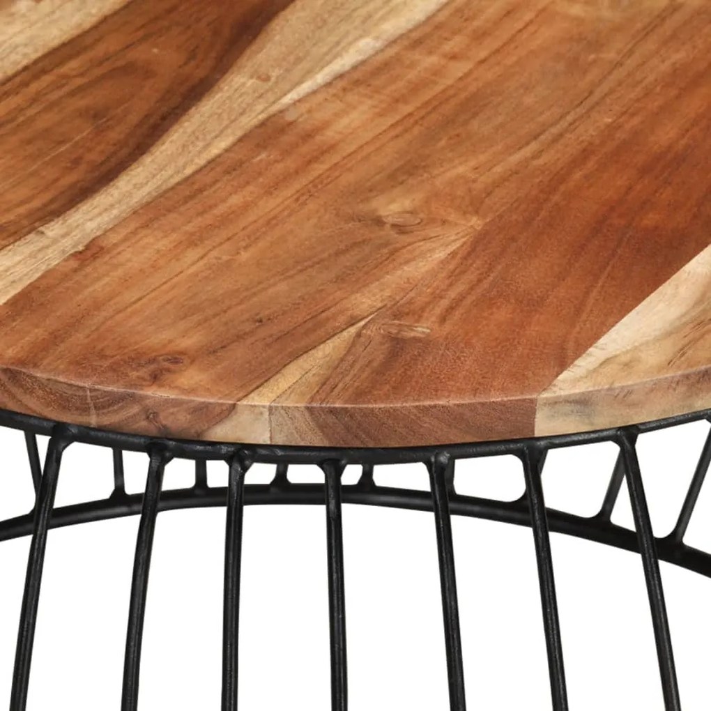 Konferenční stolek Ø 68 cm masivní akáciové dřevo - Default Title