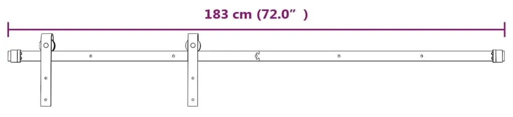 Hardwarová sada pro posuvné dveře 200 cm ocel bílá,  151708