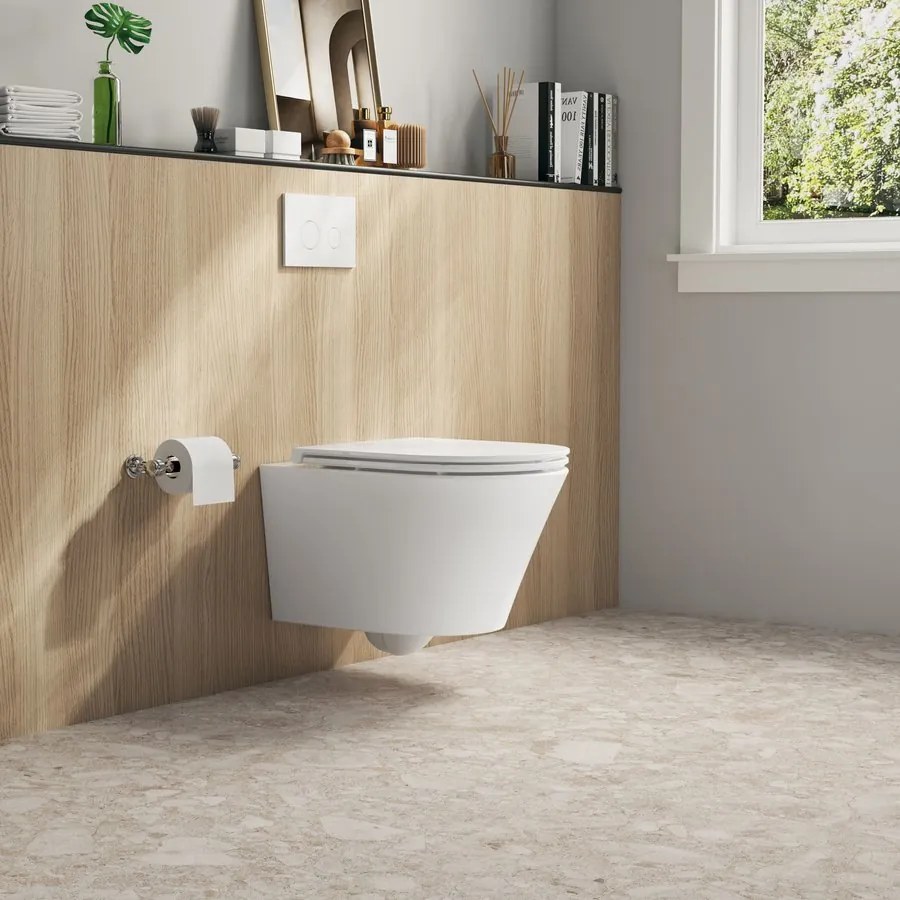 Sapho Paco závěsná wc mísa 36 x 53 cm Vortex Rimless keramika bílá PZ1012V
