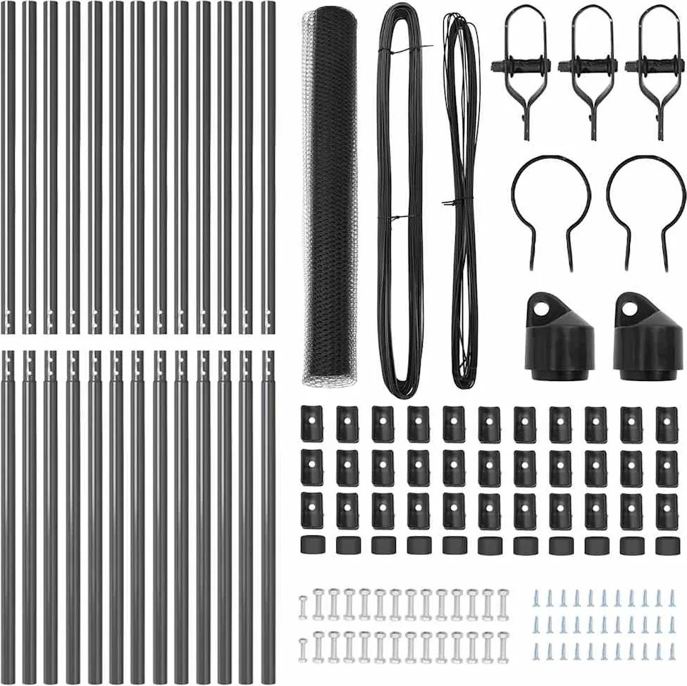 Hexagonální kotvení plotu 25 x 1,2 m Ocel potažená PVC Šedá 3352817