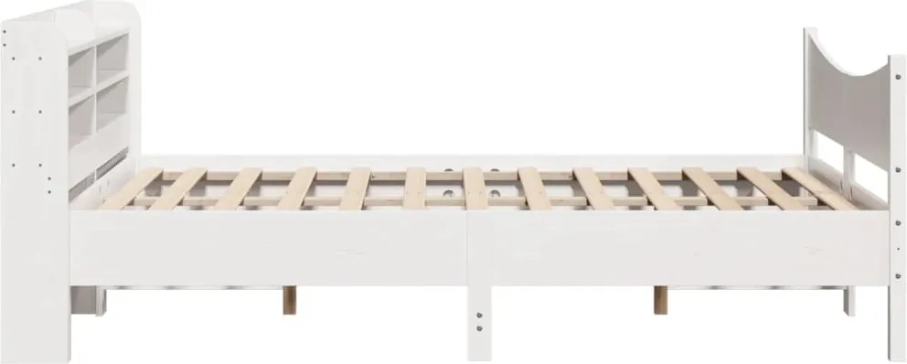 Rám postele s čelem bílý 140 x 190 cm masivní borovice 3307057
