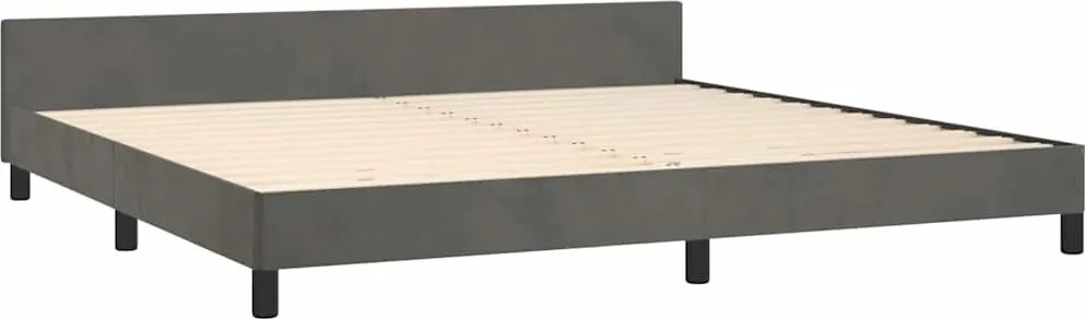 Rám postele bez matrace tmavě šedý 200 x 200 cm samet 3125654