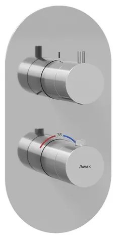 Ravak ES 067.20GB.O3.RB07C Termostatická podomítková baterie, 3cestná bez tělesa, Graphite Brushed - X070326