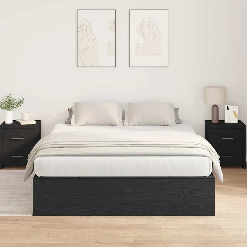 Rám postele s úložným prostorem Černý dub 140 x 190 cm 3335430