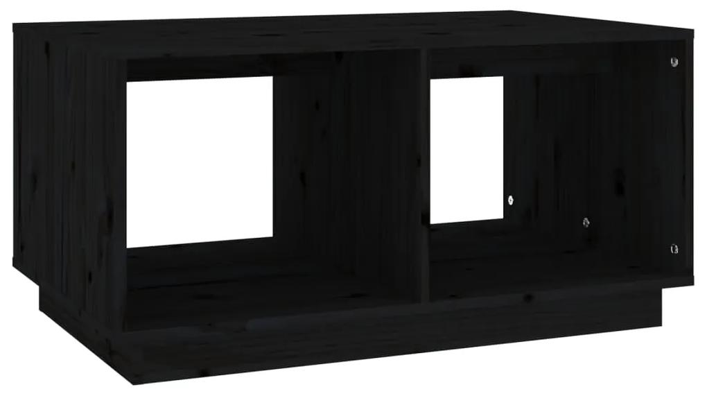 Konferenční stolek černý 80 x 50 x 40 cm masivní borové dřevo
