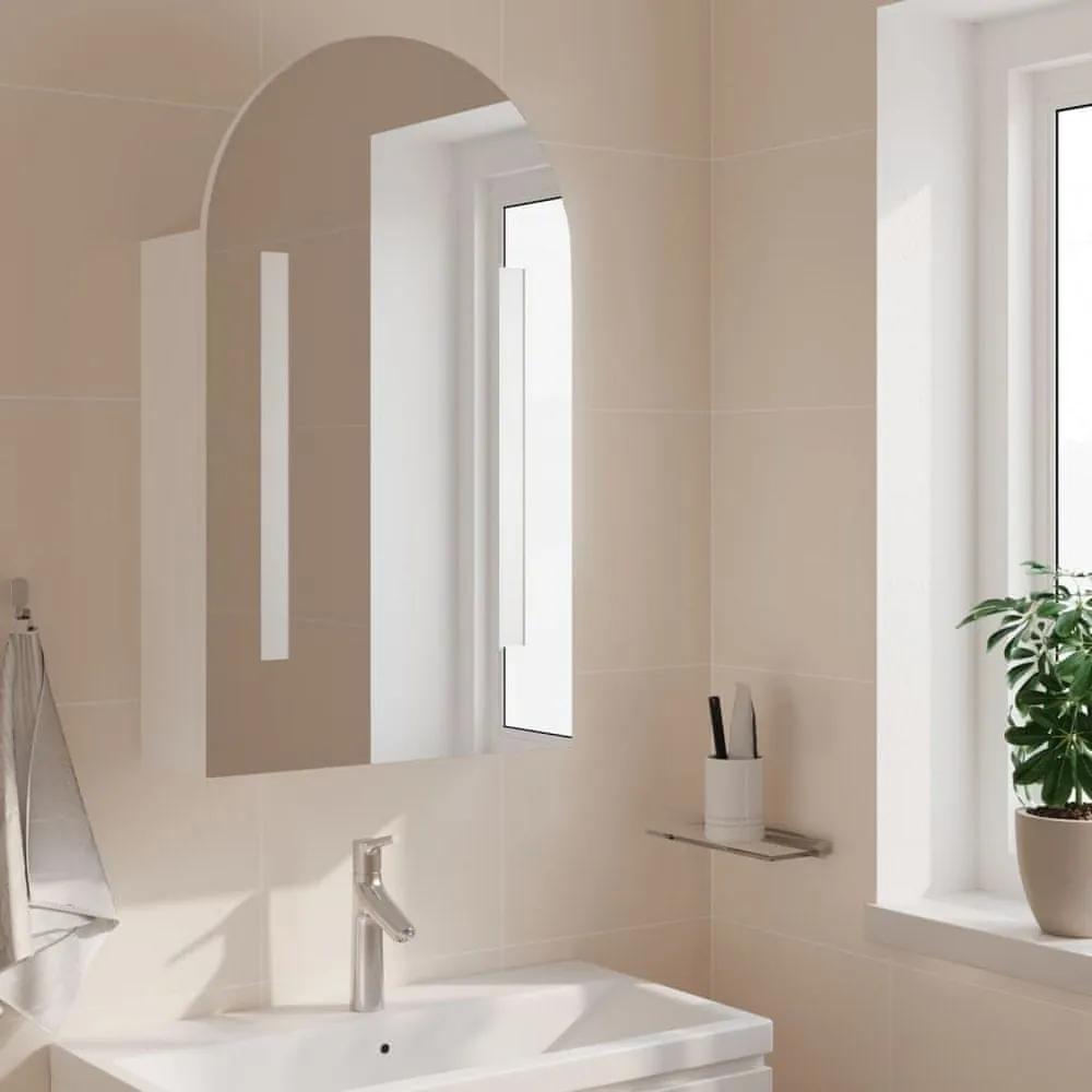 Petromila Koupelnová zrcadlová skříňka s LED klenutá bílá 42 x 13 x 70 cm