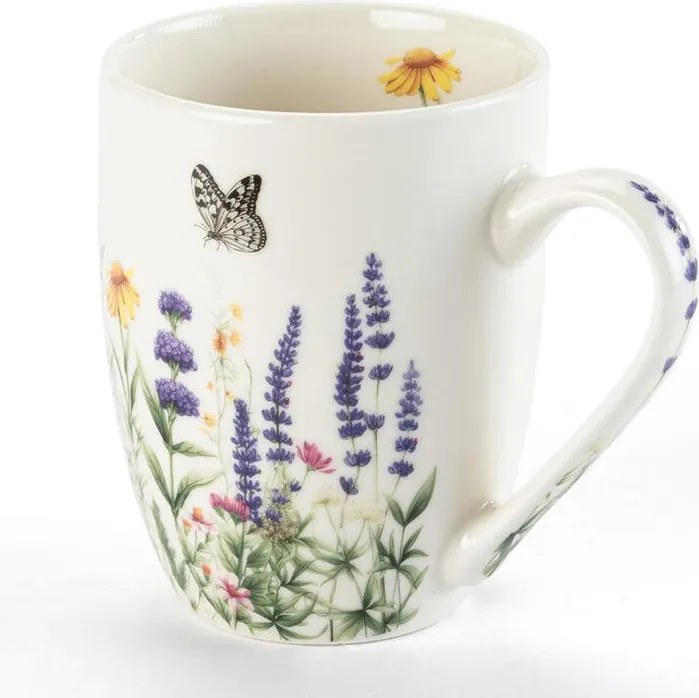 Sada porcelánových hrnků LEVANDULE A MOTÝLI v dárkové krabičc 350 ml 2 ks