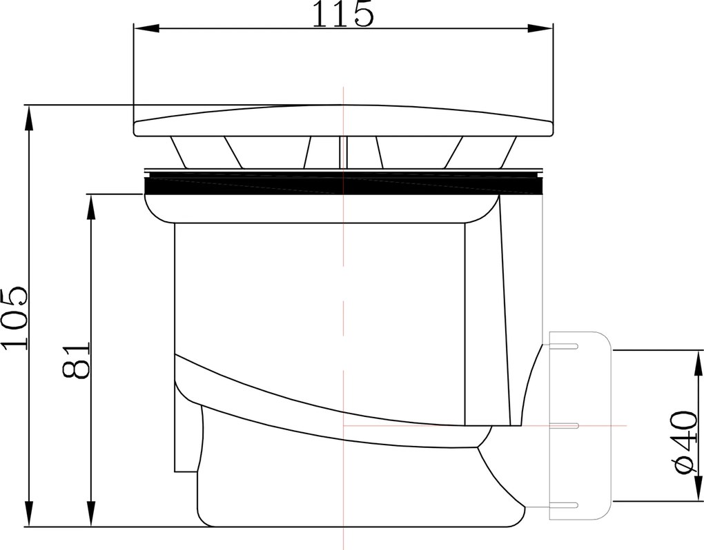 Aqualine vaničkový sifon průměr otvoru 90 mm DN40 krytka ABS/chrom PF408 Koupelny Bernold