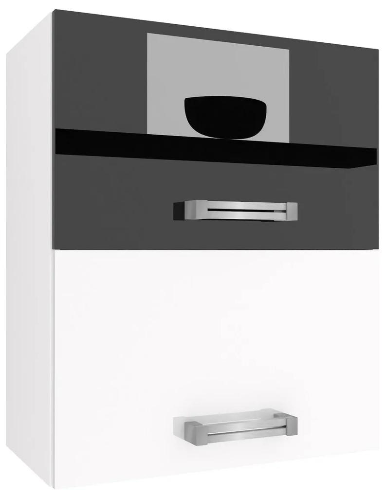 Kuchyňská skříňka Belini horní 60 cm černý lesk / bílý lesk  INF SGP2-60/1/WT/BW/0/D