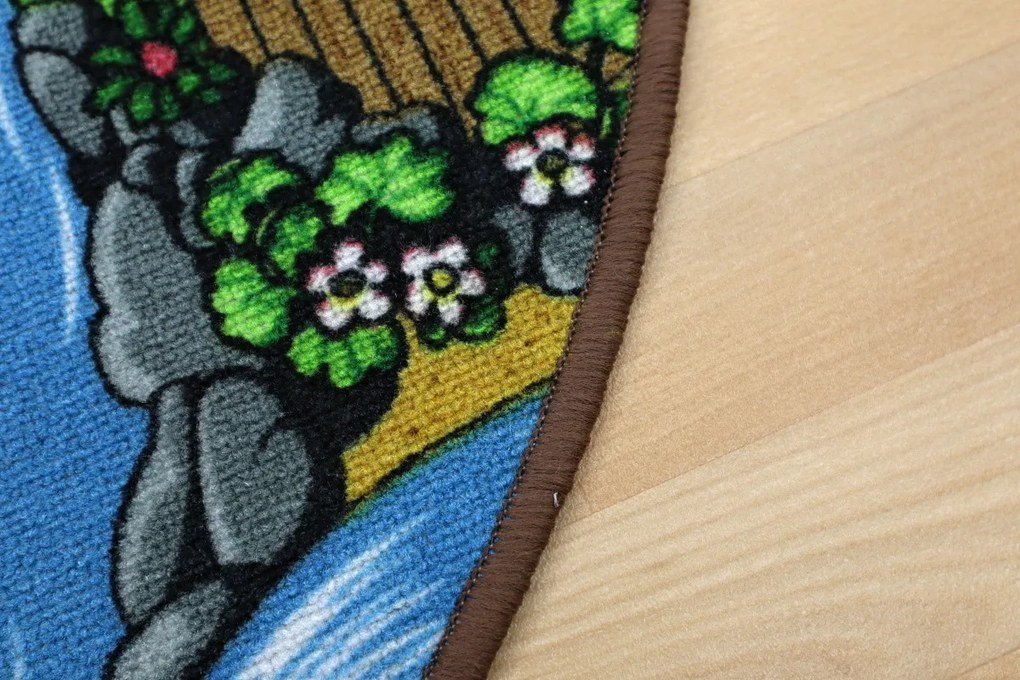 Vopi, Dětský kusový koberec Dino kruh, 300x300 (průměr) kruh, vícebarevná, dětský pokoj