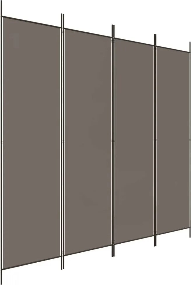 vidaXL 4dílný paraván 200x200 cm textil [350182] Barva: antracitová