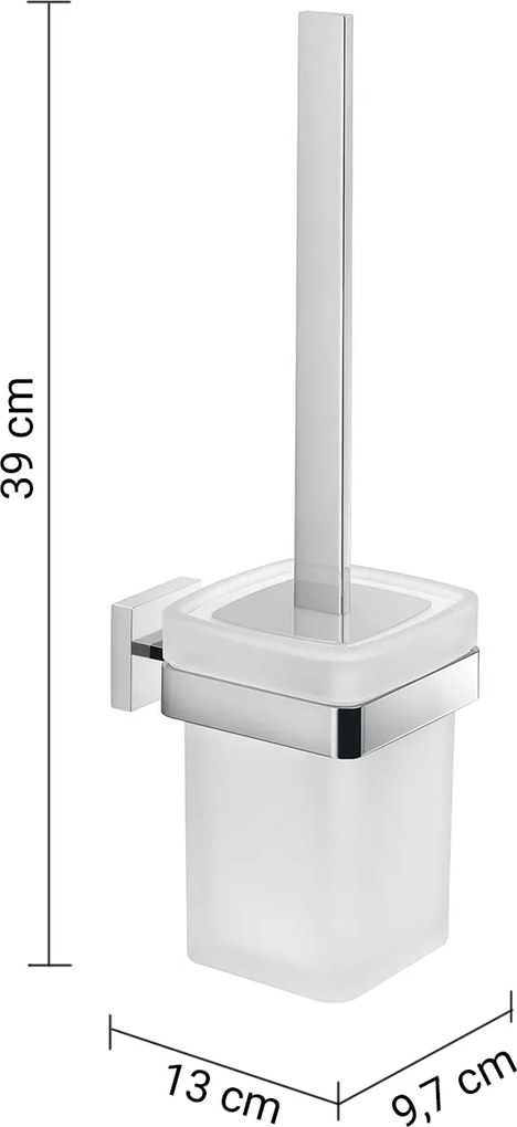 Gedy Gedy, ELBA WC kartáč závěsný, mléčné sklo, chrom, A033313