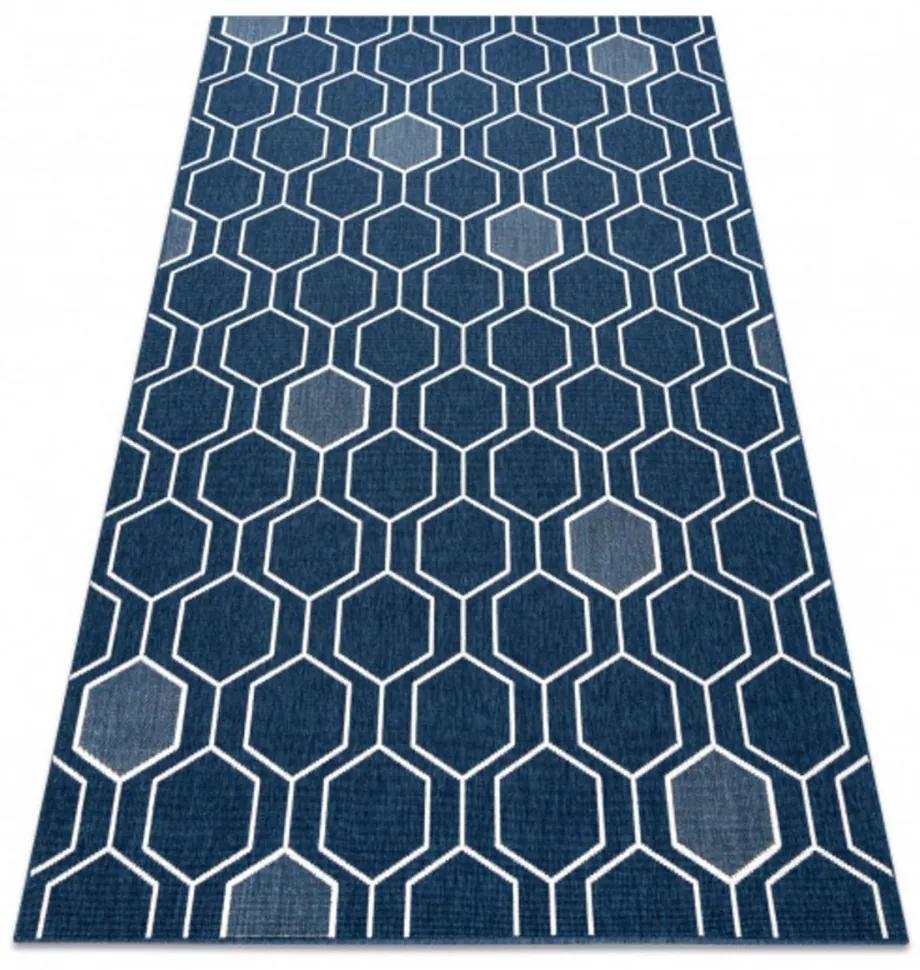 Kusový koberec Hexa modrý 160x230cm
