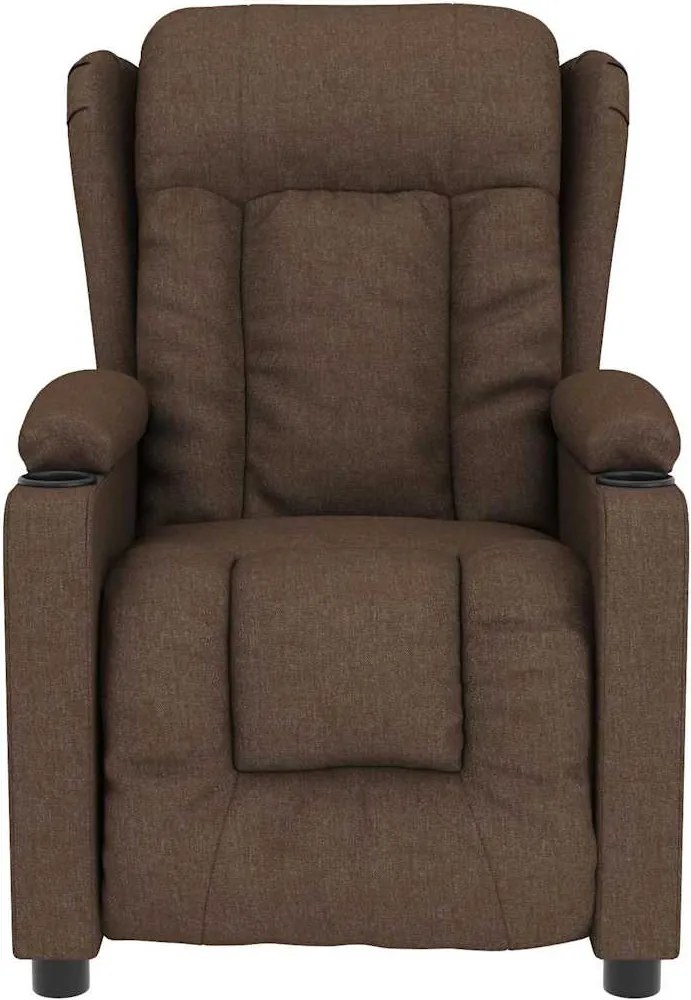 Masážní křeslo hnědé textil 339062