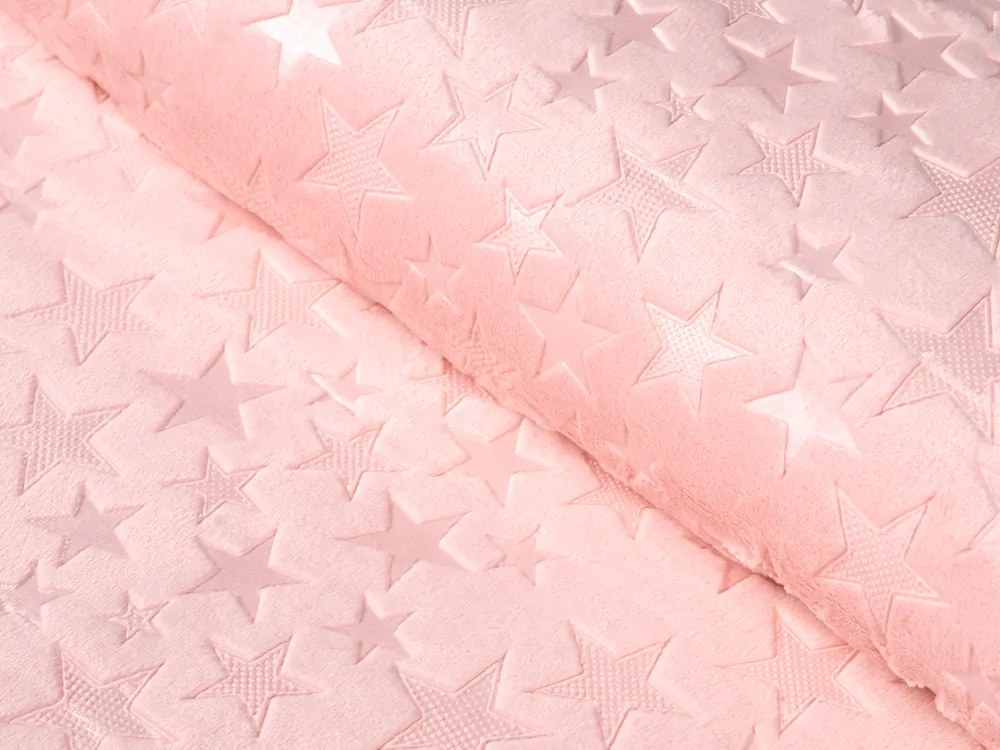 Biante Dětská oboustranná deka Mikroplyš/Polar MIP-005 Hvězdičky - pudrově růžová 75x100 cm