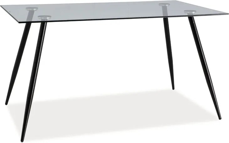 Jídelní stůl, černá/sklo, NINO 140X80