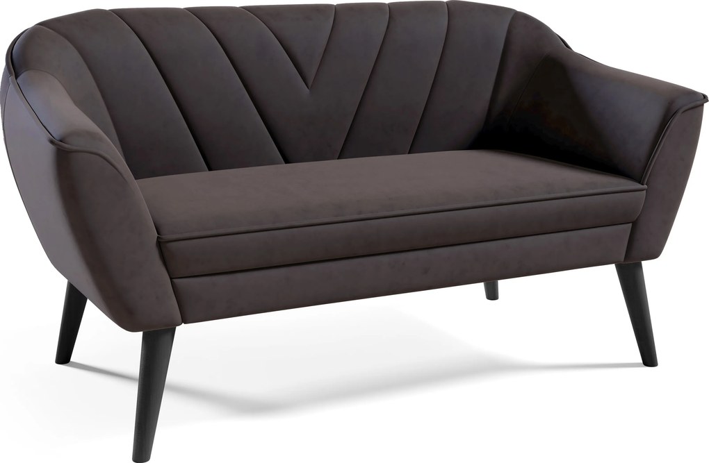 Eka Sedací souprava - Pohovka LOVA 150 cm + 2x křeslo LOVA Látka Velutto: Černá (Velutto 20), Výběr nohou: Černé