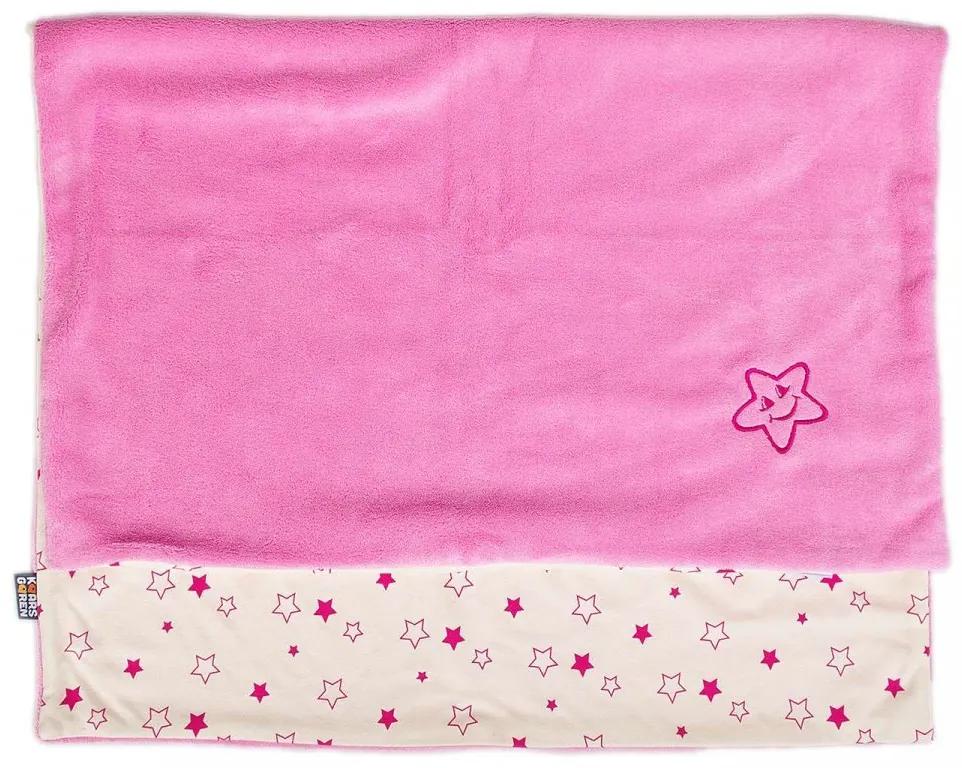 Kaarsgaren Dětská deka 70x100 cm růžová hvězdičky Wellsoft bio-bavlna