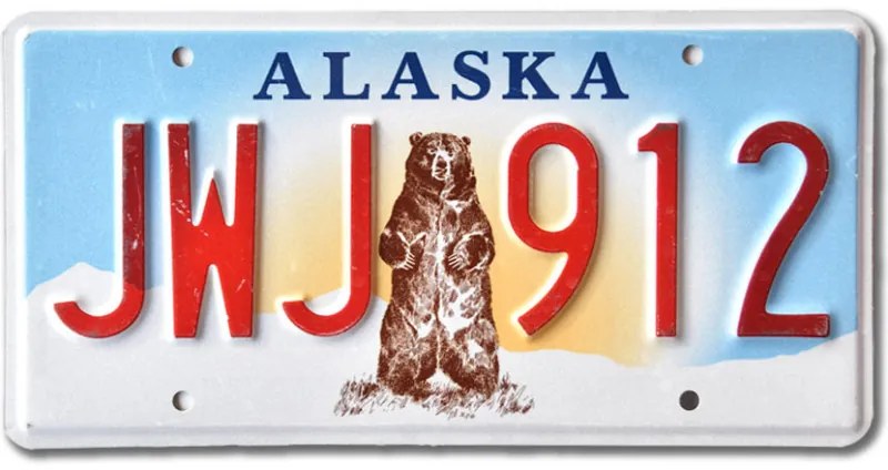 Americká SPZ Alaska Grizzly Bear JWJ 912