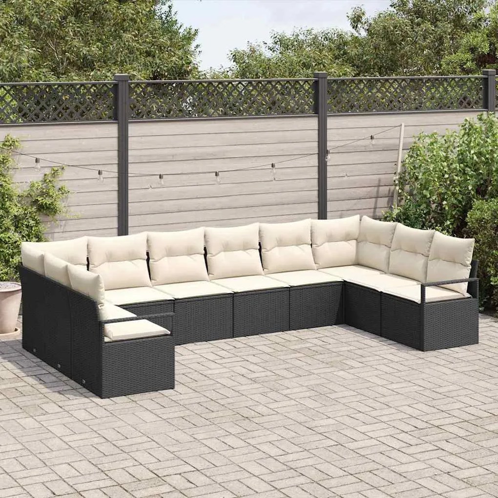Set pohovek 10 ks Černá polyratan 3346557