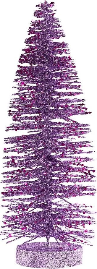 X-MAS Dekorační jedle třpytivá 28 cm - fialová