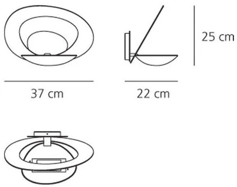 Artemide 1240010A Pirce parete, bílá designové nástěnné svítidlo, 1×230W R7s, šířka: 37cm