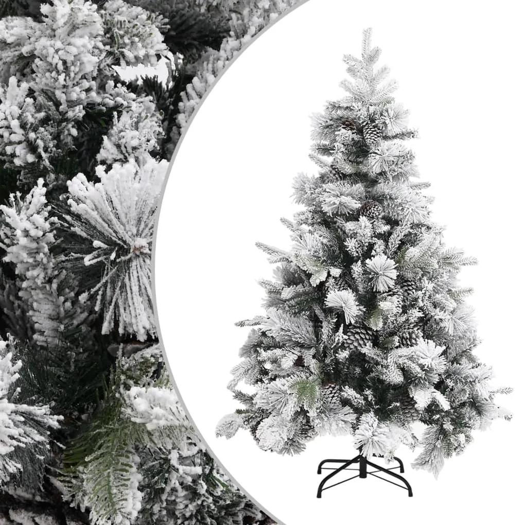 Vánoční stromek se sněhem a šiškami 150 cm PVC a PE - Default Title