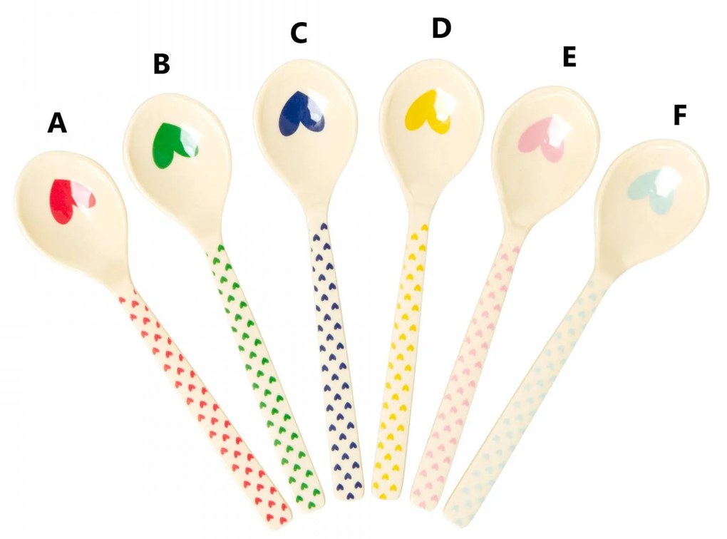 rice Melaminová lžička Tea Spoon Heart Typ C, multi barva, melamin