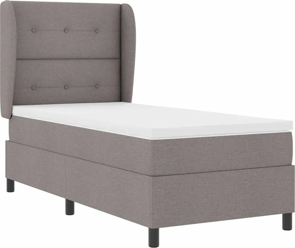 Postel s boxspringem s čelo Taupe 80 x 200 cm textil 3340533