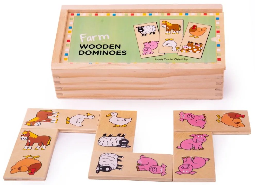 Bigjigs Toys Dřevěné domino farma