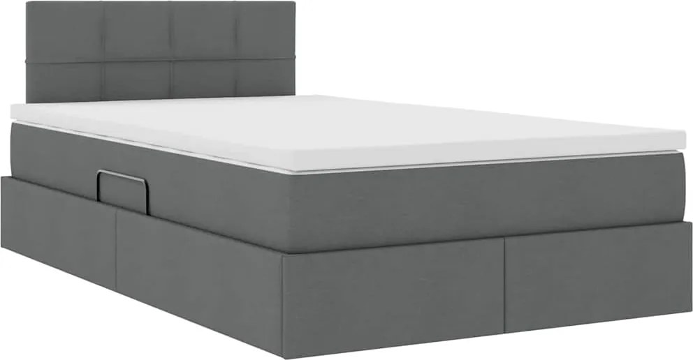 Postel s úložným prostorem a matrací Tmavě šedá 120 x 200 cm 3370501