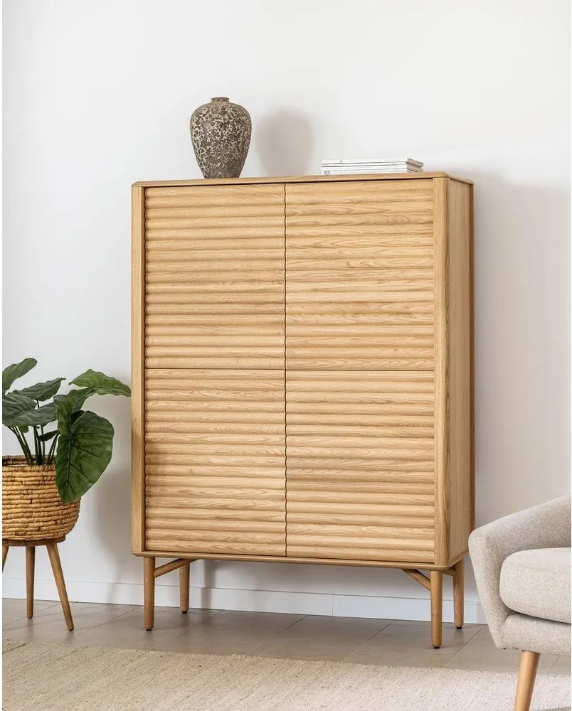 Skříňka v dekoru dubu v přírodní barvě 104,5x144x40 cm Lenon – Kave Home