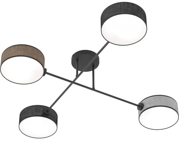 Přisazený lustr MAGA 4xE14/10W/230V černá/hnědá/šedá
