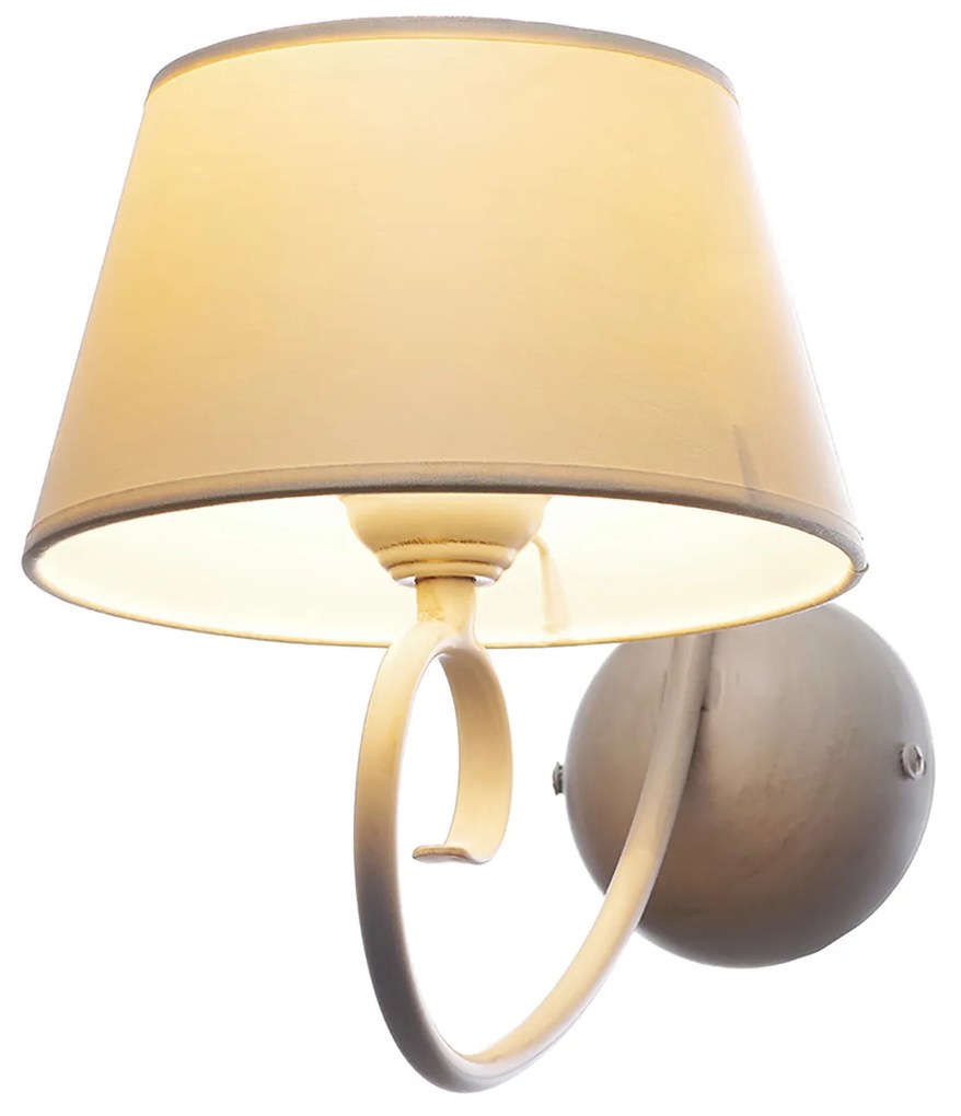 Light for home - Nástěnné svítidlo 20501 "JANET", 1x60W, E27, bílá, zlatá, patina