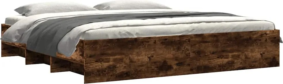 Rám postele bez matrace kouřový dub 200x200 cm kompozitní dřevo 3295629