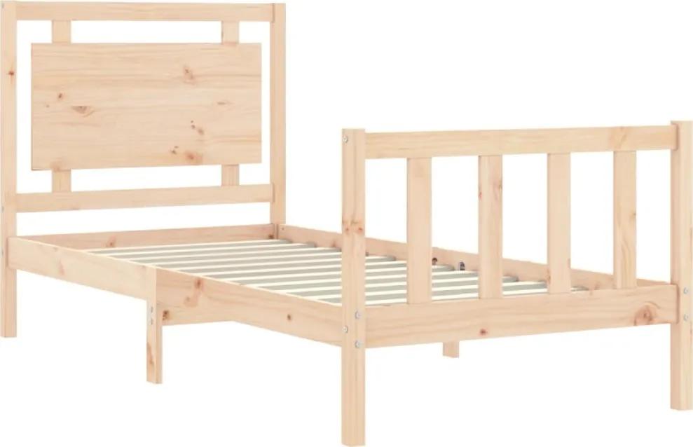 vidaXL Rám postele s čelem 90 x 200 cm masivní dřevo [3192151] Barva: Černá