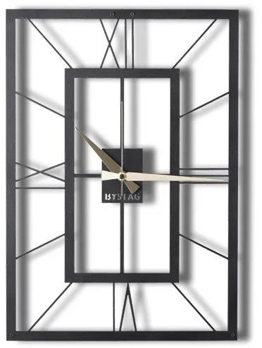 Wallexpert Dekorativní kovové nástěnné hodiny November, Černá