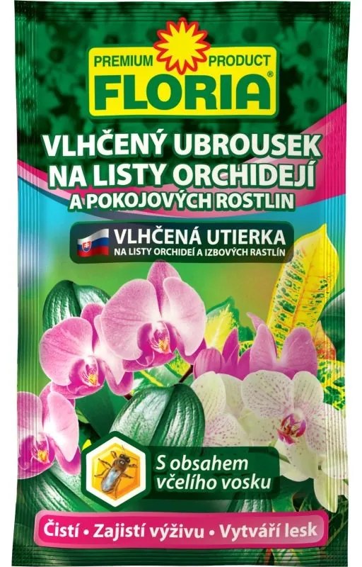 FLORIA Vlhčené ubrousky na listy orchidejí a pokových rostlin 1ks - 6g