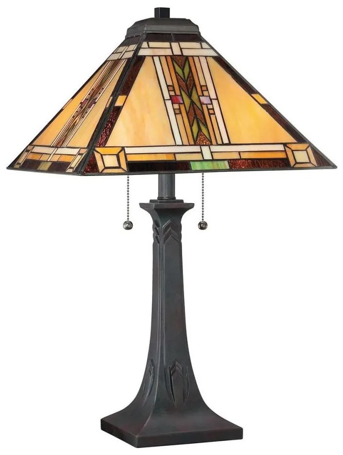 Quoizel QZ-NAVAJO-TL-VB - Stolní lampa Tiffany NAVAJO 2xE27/60W/230V