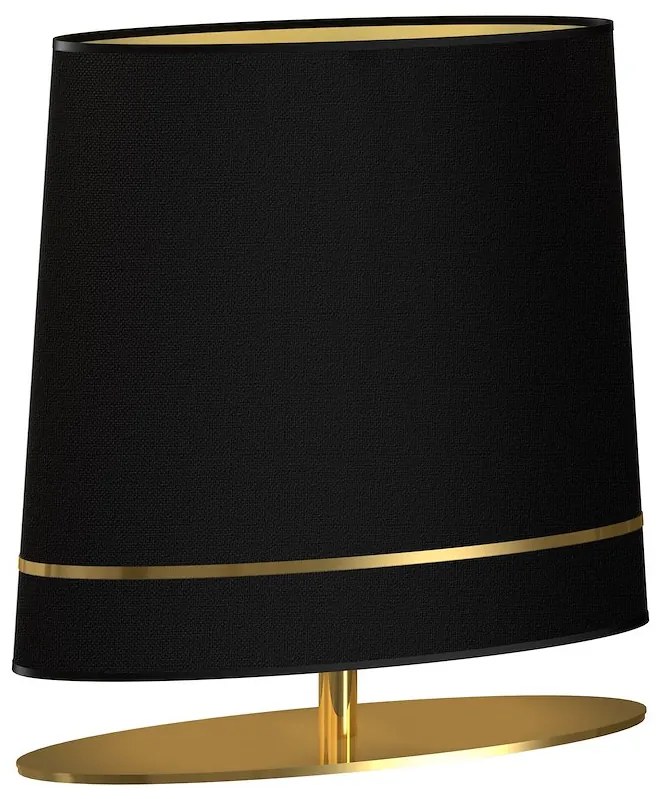Stolní lampa Bootes, 1x černé/zlaté textilní stínítko, g